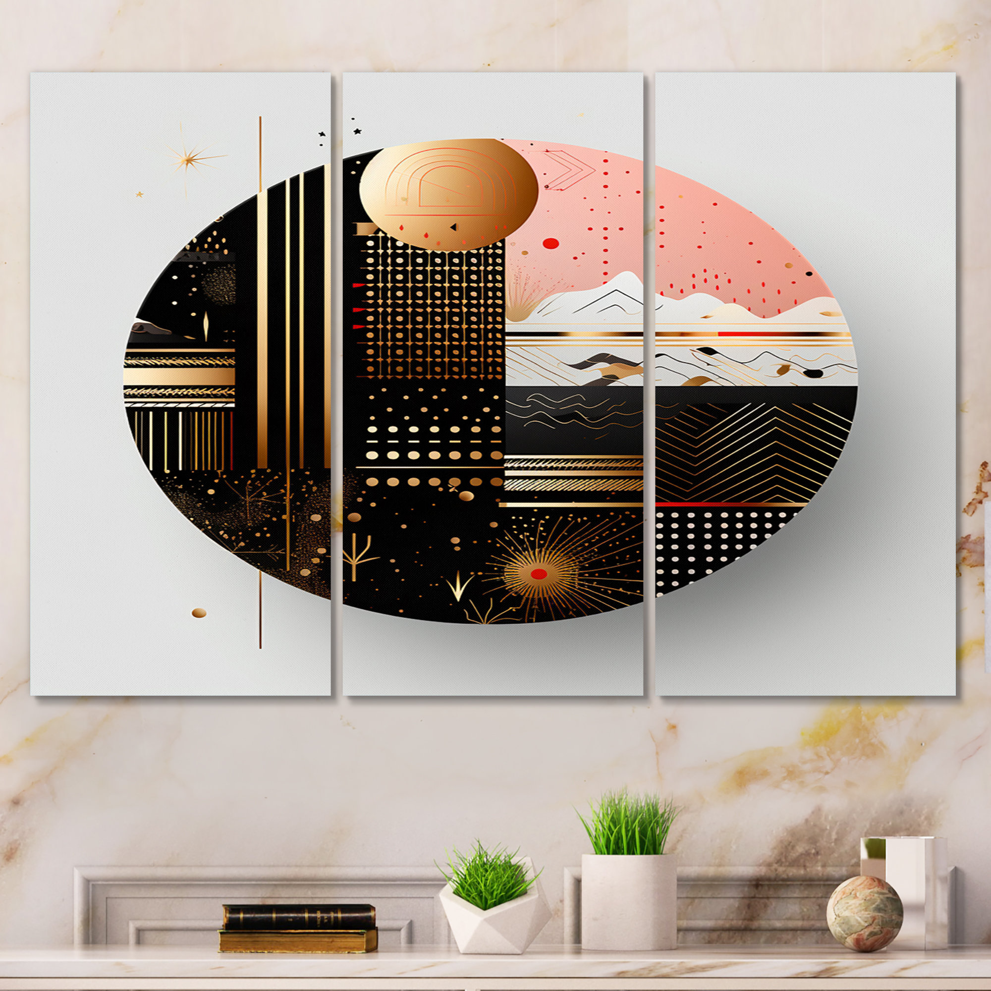 Latitude Run® Boho Chic Celebration Geometric Circle Art V - Abstract Spirals Canvas Wall Art ...